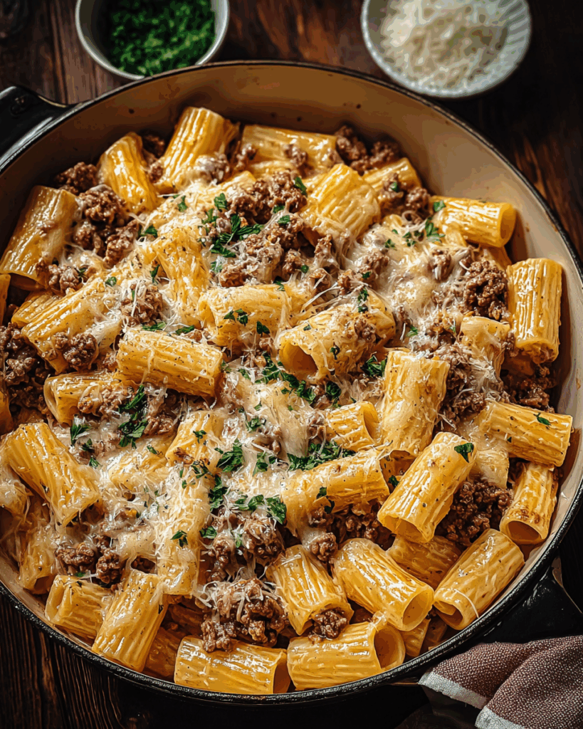 Creamy Parmesan Beef Rigatoni - Quickest Recipes